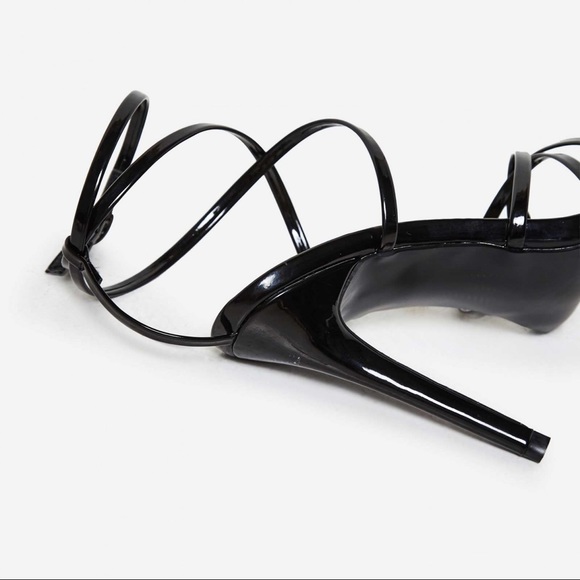 EGO | Shoes | Kaia Pointed Barely There Heel In Black Patent | Poshmark